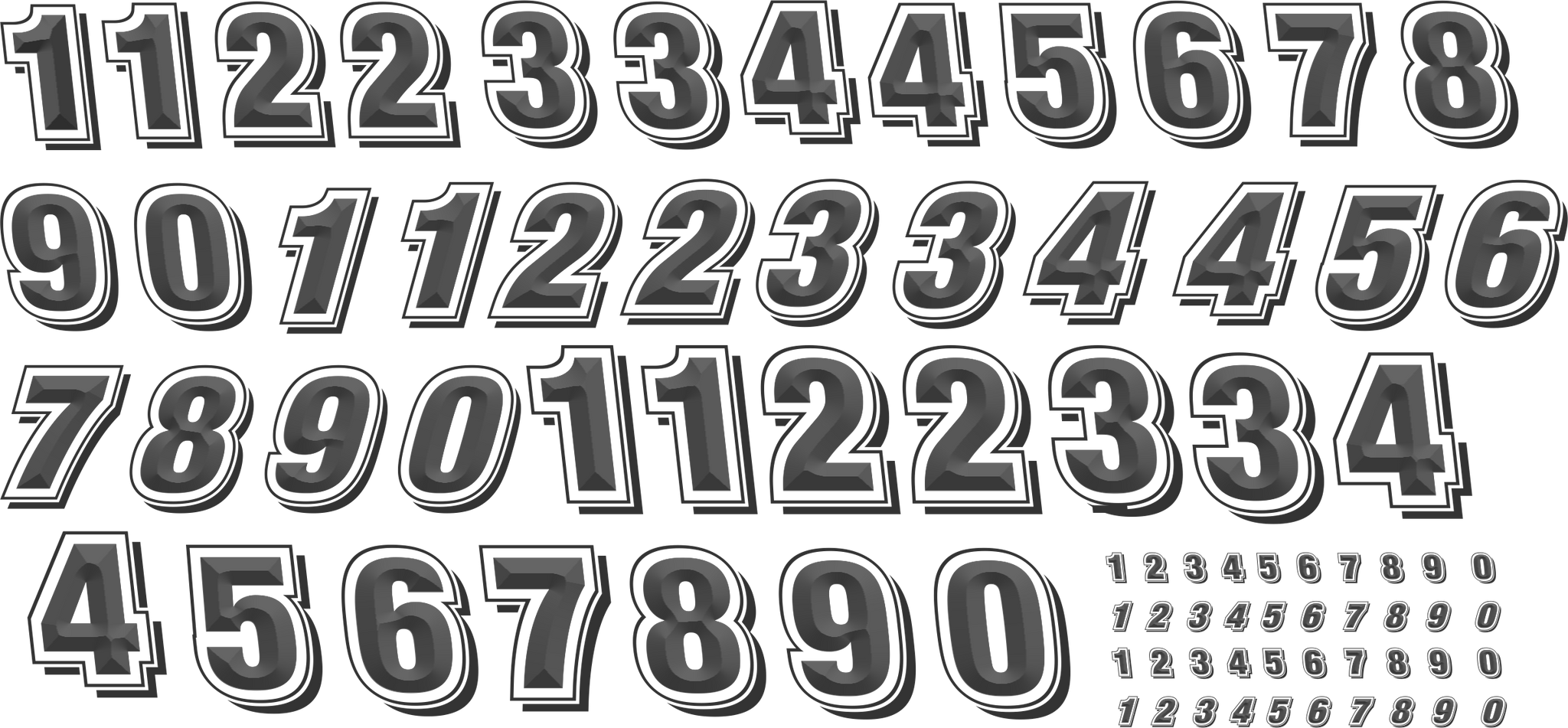 Numbers "bevel" Water Slide decals – STSDecals