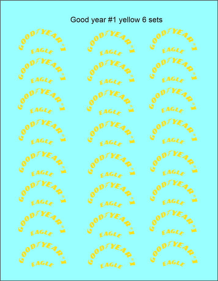 Goodyear YELLOW tire water slide decals – STSDecals