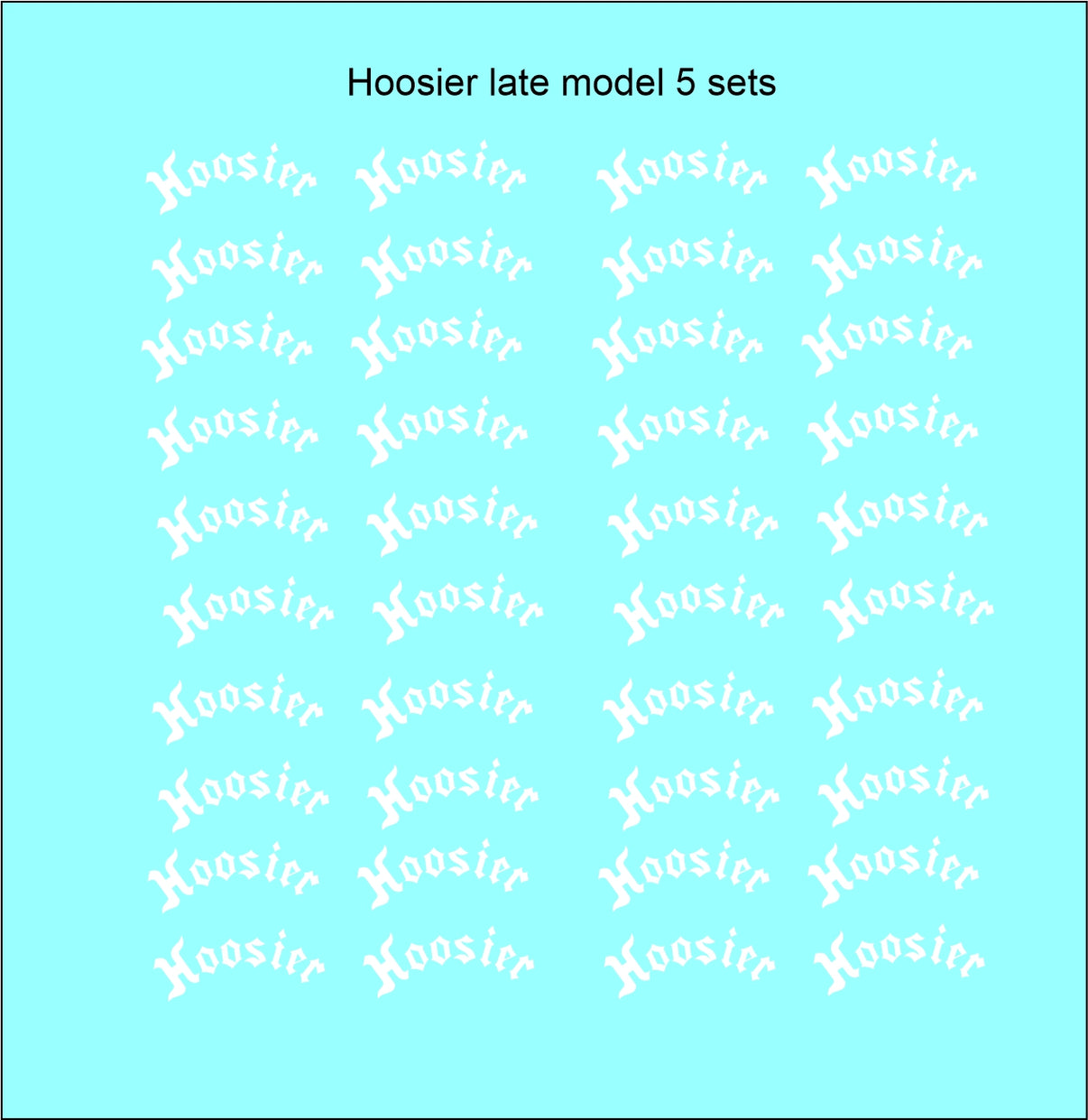Hoosier late model WHITE tire water slide decals – STSDecals