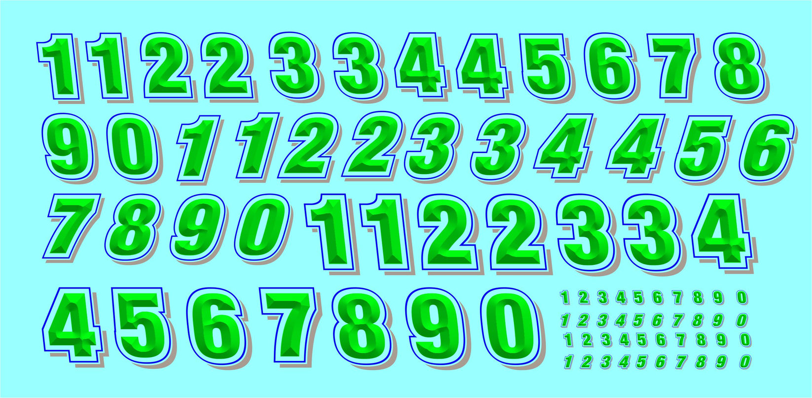 Numbers Beveled Water Slide decals – STSDecals